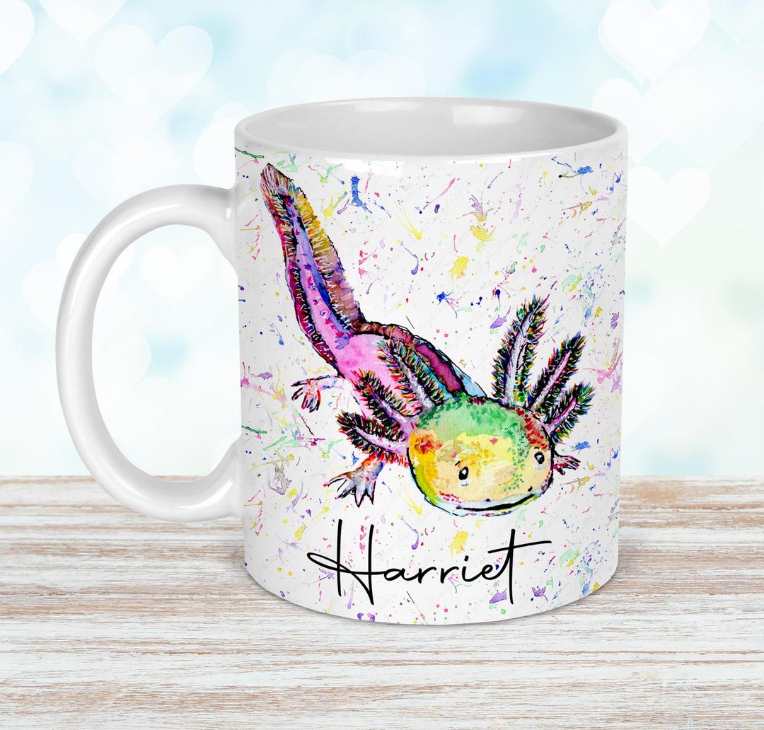 Personalised Axolotl Mug and Coaster Set, Salamander Gift, Amphibian ...