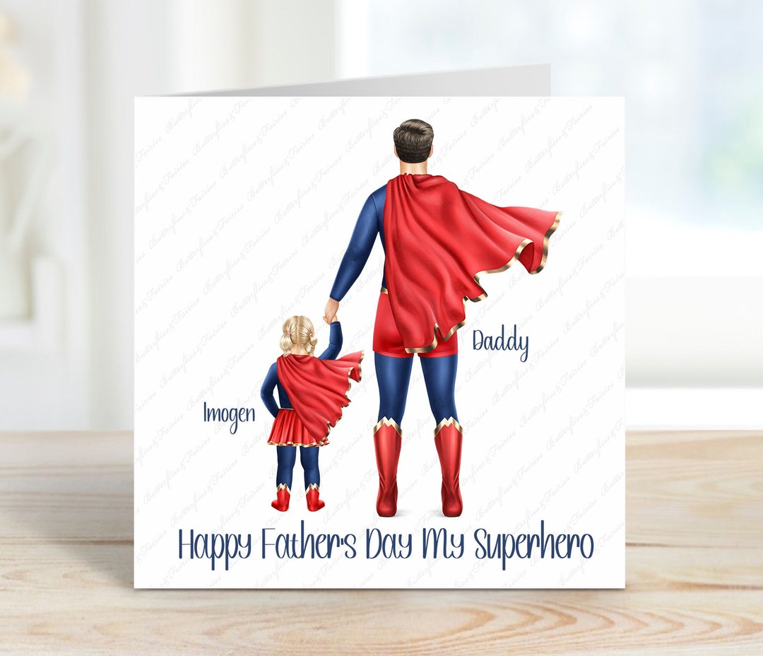 Personalised Superhero Father's Day Card, Father's Day Card From ...