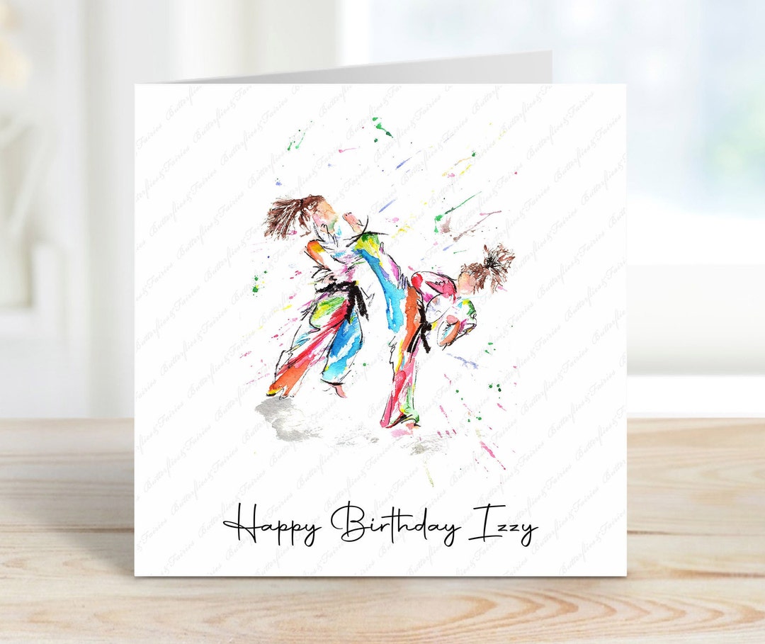 Personalised Martial Arts Birthday Card, Martial Arts Card for Her ...