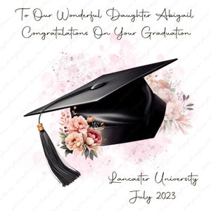 Personalised Graduation Card, Graduation Card for Her, Graduation Cap ...