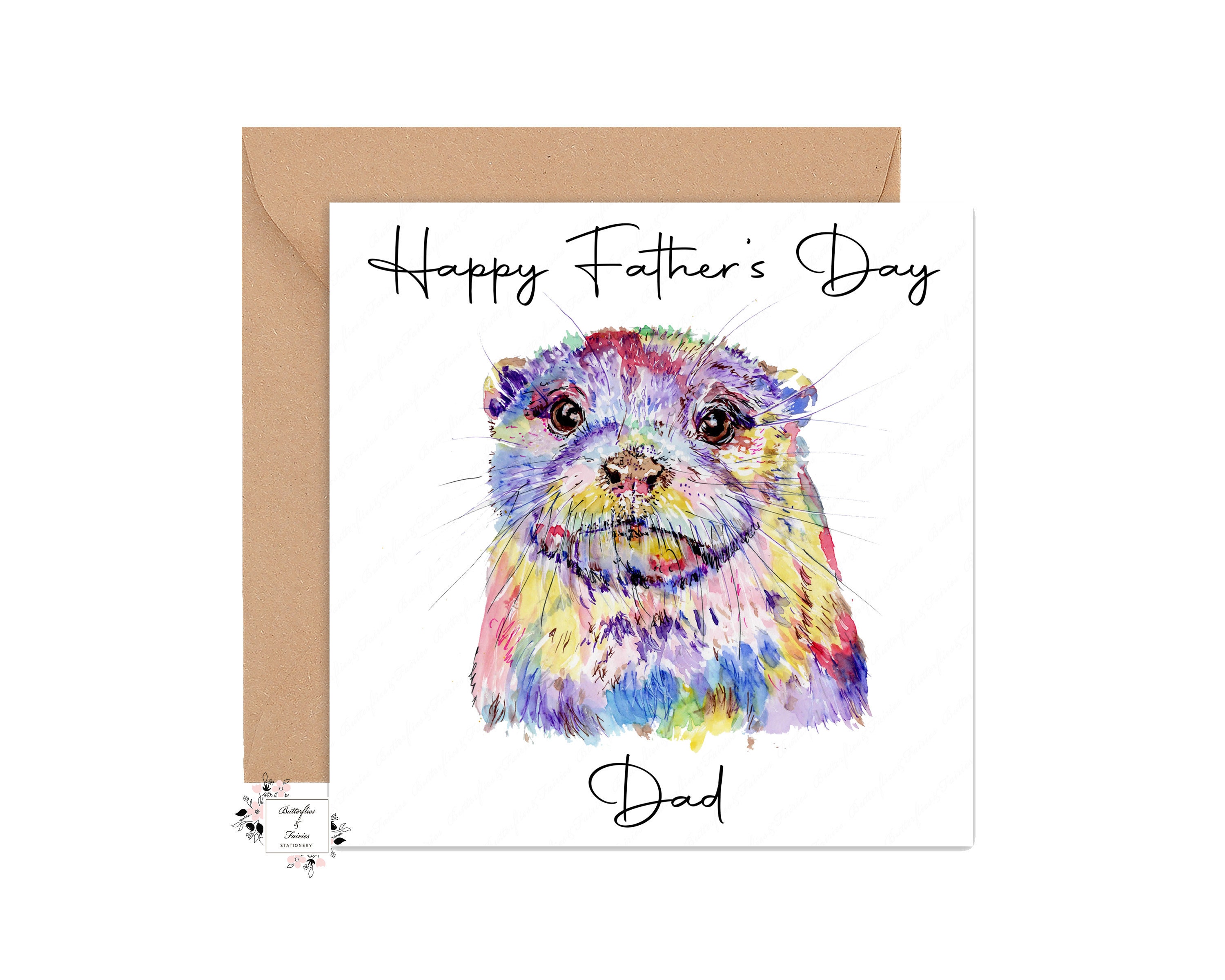 Father's Day Card, Father's Day Card for Dad, Otter Father's Day Card ...