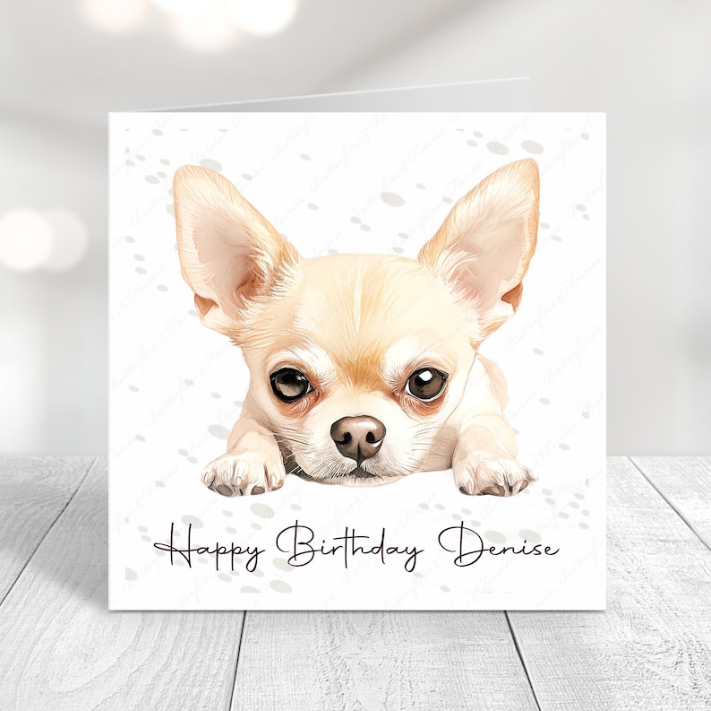 Personalised Chihuahua Birthday Card: Dog Mum, Dad, or From the Dog - Etsy