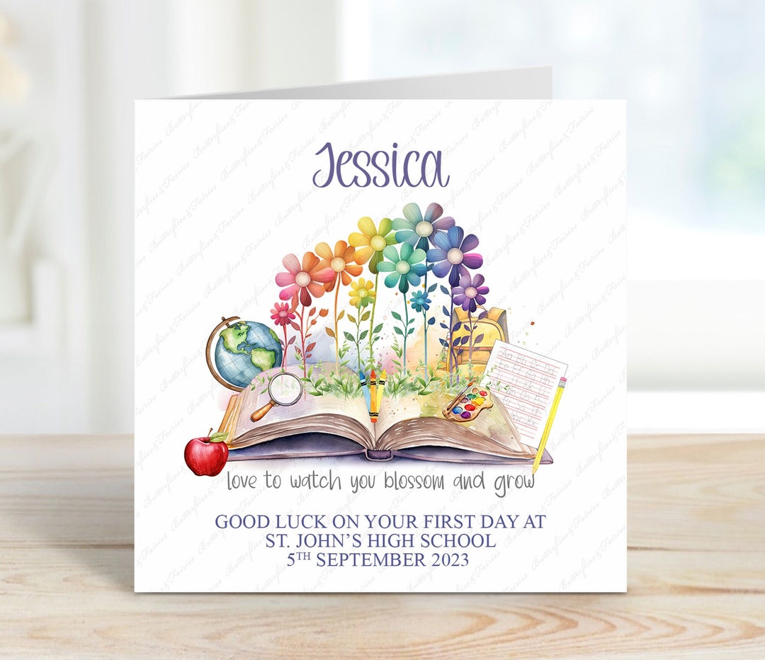Personalised First Day of School Card, Primary 1st Day, Card for Son ...