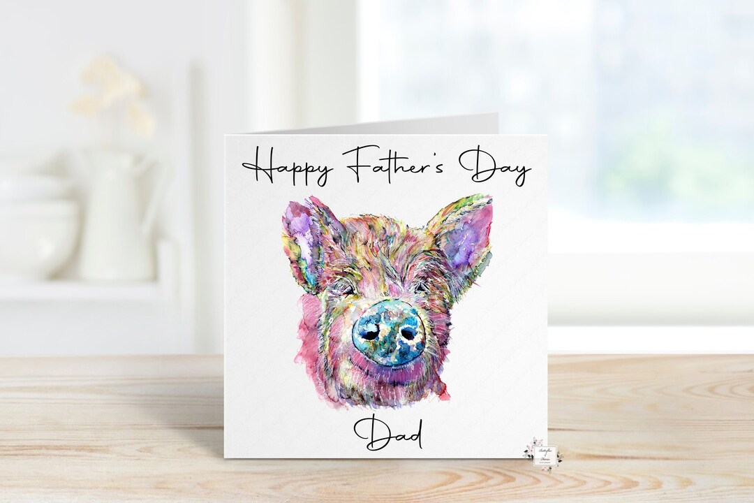 Father's Day Card, Father's Day Card for Dad, Pig Father's Day Card ...