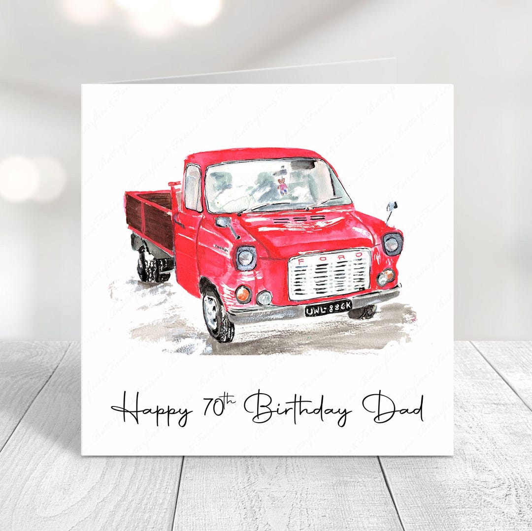 Truck Birthday Card, Personalised Birthday Card, Ford Truck Happy ...