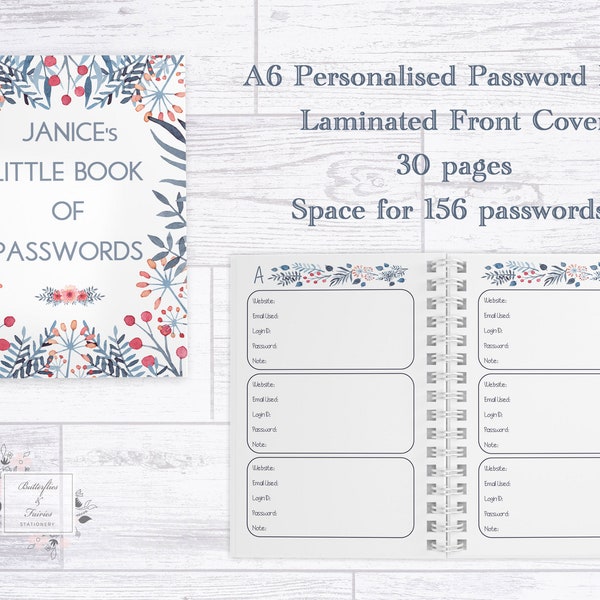 Password Book - Etsy UK