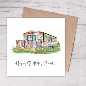 Personalised Caravan Birthday Card, Static Caravan Birthday Card ...