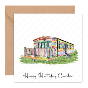 Personalised Caravan Birthday Card, Static Caravan Birthday Card ...