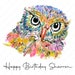 Personalised Owl Birthday Card, Owl Birthday Card, Birthday Card for ...