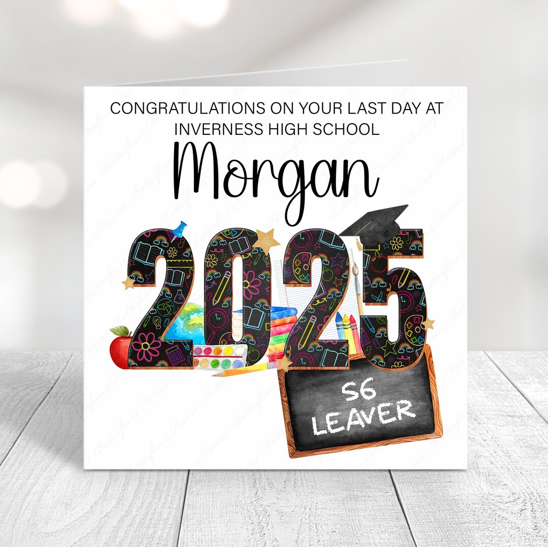 Personalised S6 Leavers Card: Last Day of School, Graduation Keepsake ...