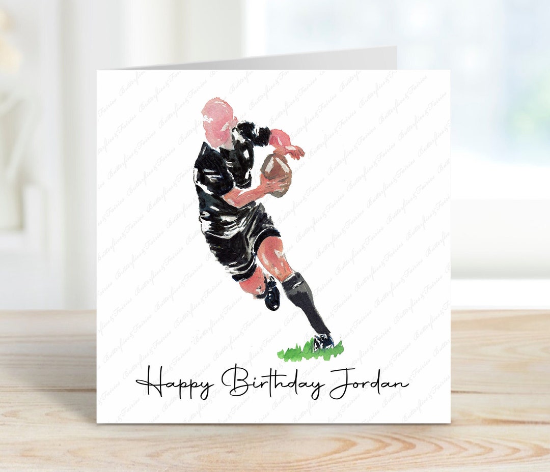 Personalised Rugby Birthday Card, Rugby Card for Dad, Birthday Card for ...
