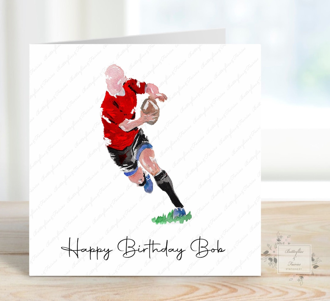 Personalised Rugby Birthday Card, Rugby Card for Dad, Birthday Card for ...