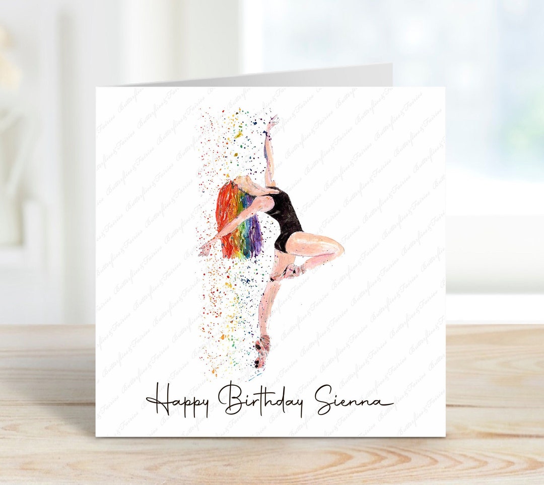 Personalised Birthday Card, Dancer Birthday Card, Happy Birthday Card ...