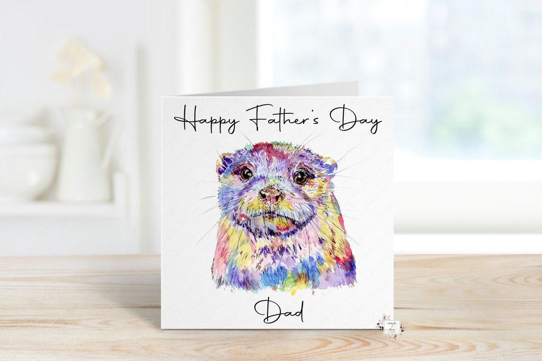 Father's Day Card, Father's Day Card for Dad, Otter Father's Day Card ...