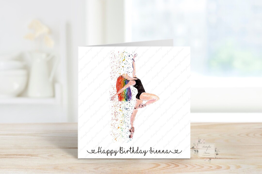Personalised Birthday Card Dancer Birthday Card Happy - Etsy
