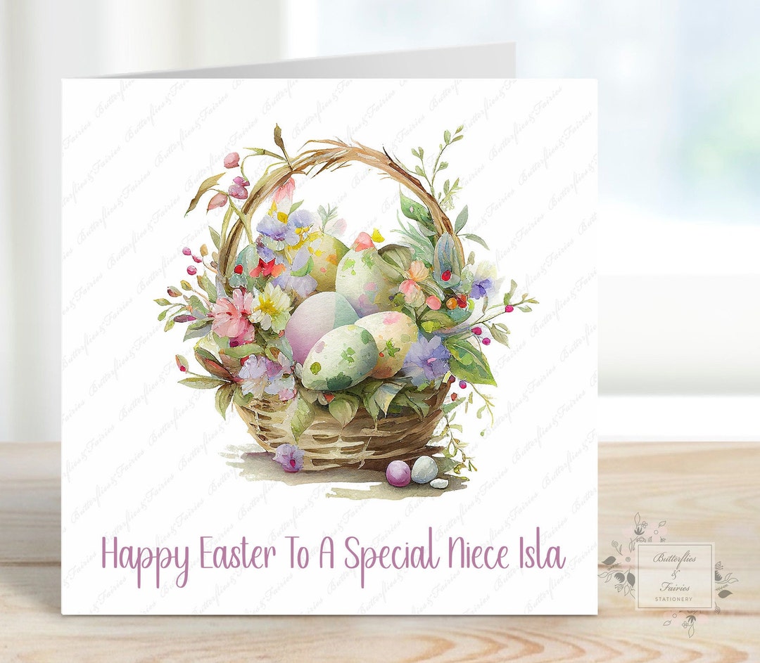 Personalised Easter Card, Easter Egg. Card, Easter Basket Card, Card ...