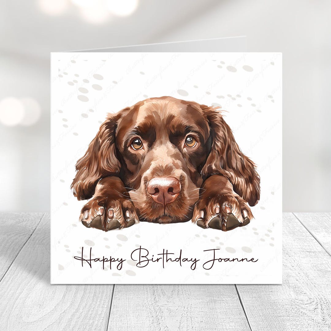 Personalised Cocker Spaniel Birthday Card, From the Dog or for the Dog ...
