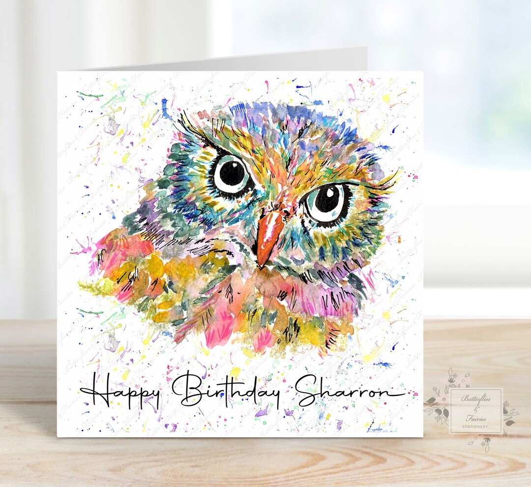 Personalised Owl Birthday Card, Owl Birthday Card, Birthday Card for ...