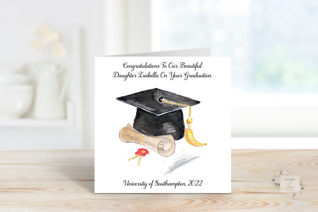 Personalised Graduation Card, Graduation Card for Her, Graduation Cap ...