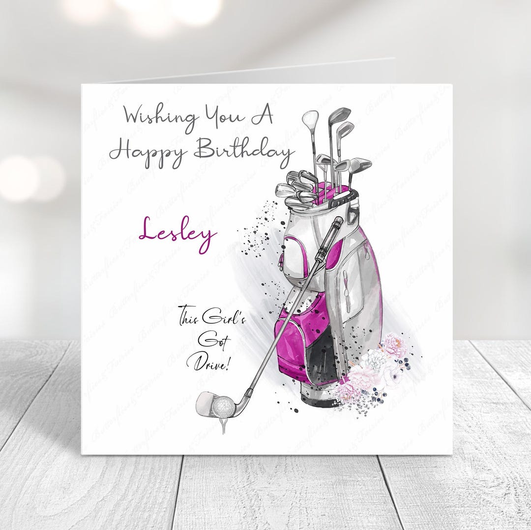 Personalised Female Golfer Birthday Card: Golf Gift - Etsy