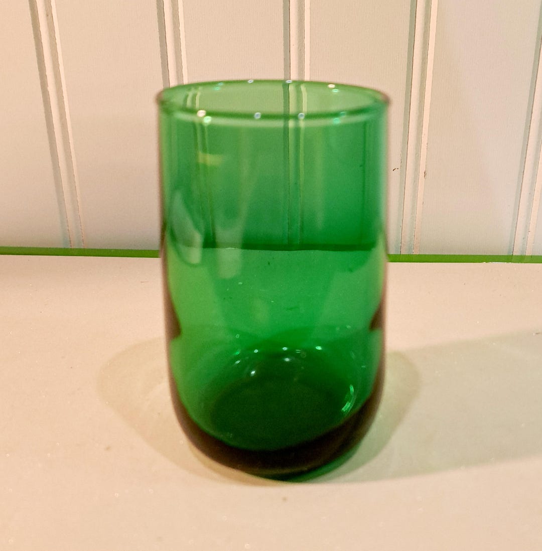 Anchor Hocking Forrest Green Roly Poly Flat Juice Tumbler Glass Cup - Etsy