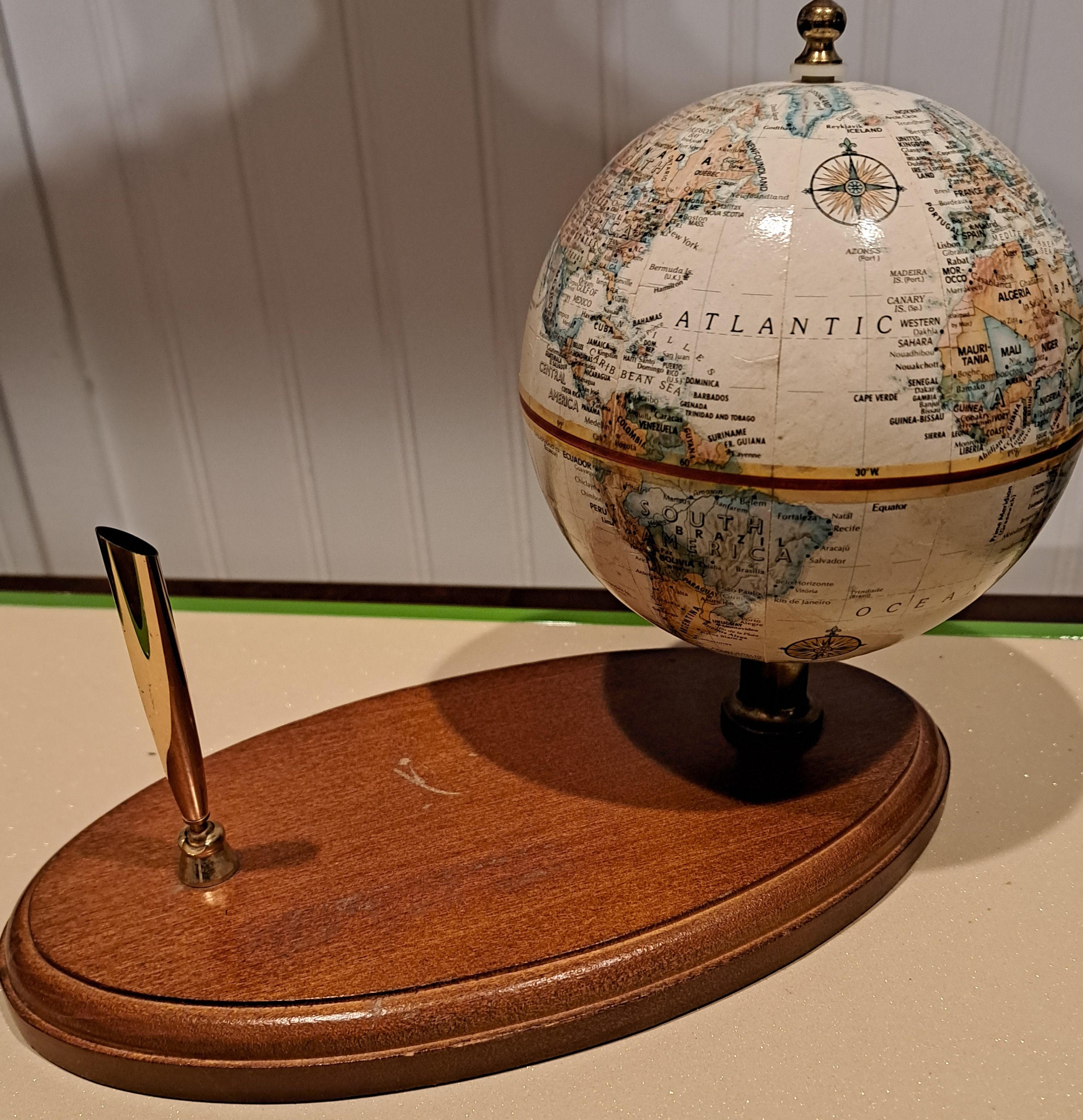 Vintage Desktop Globe Pen Holder - Etsy