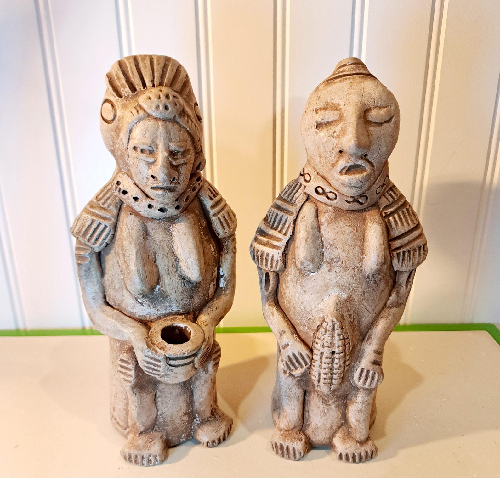 Lot of 2 Mayan Clay Gods Statues - Etsy