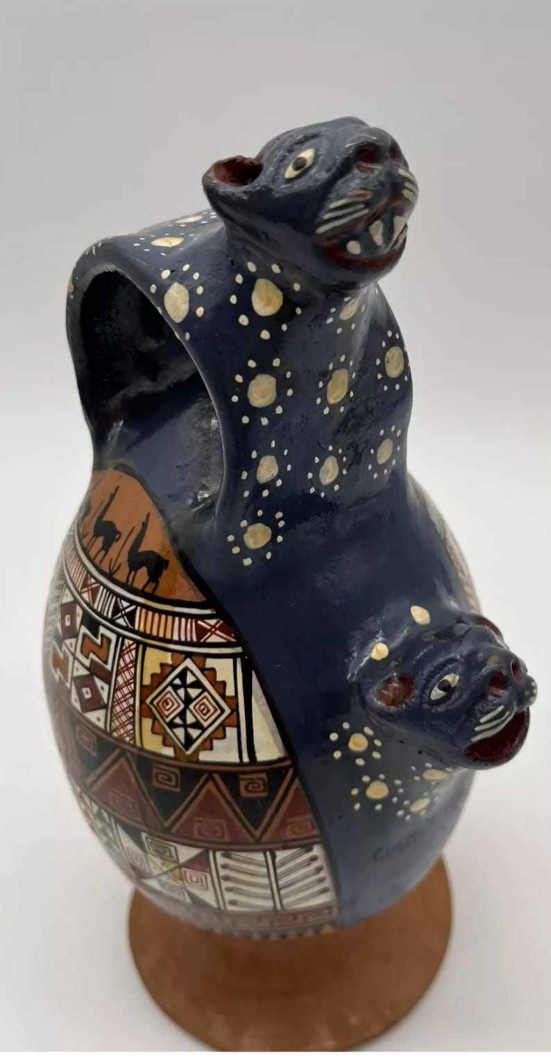 Cusco Peru Jaguar Chicha Jug Pottery Pitcher - Etsy