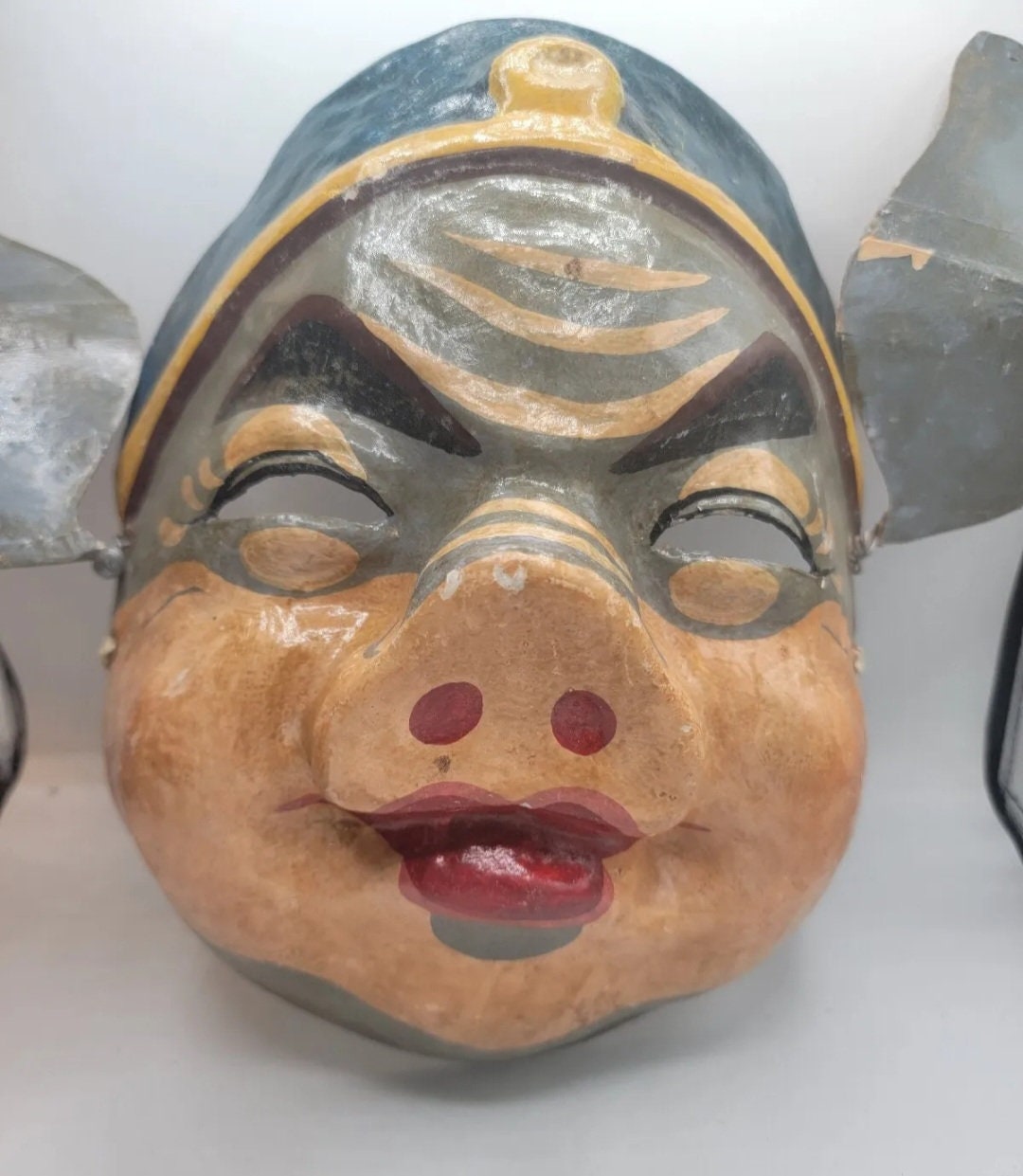 Vintage Paper Mache Pig Mask - Etsy