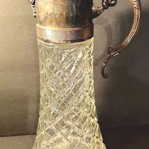 Silverplate Italy EP Zinc Glass Pitcher/decanter - Etsy