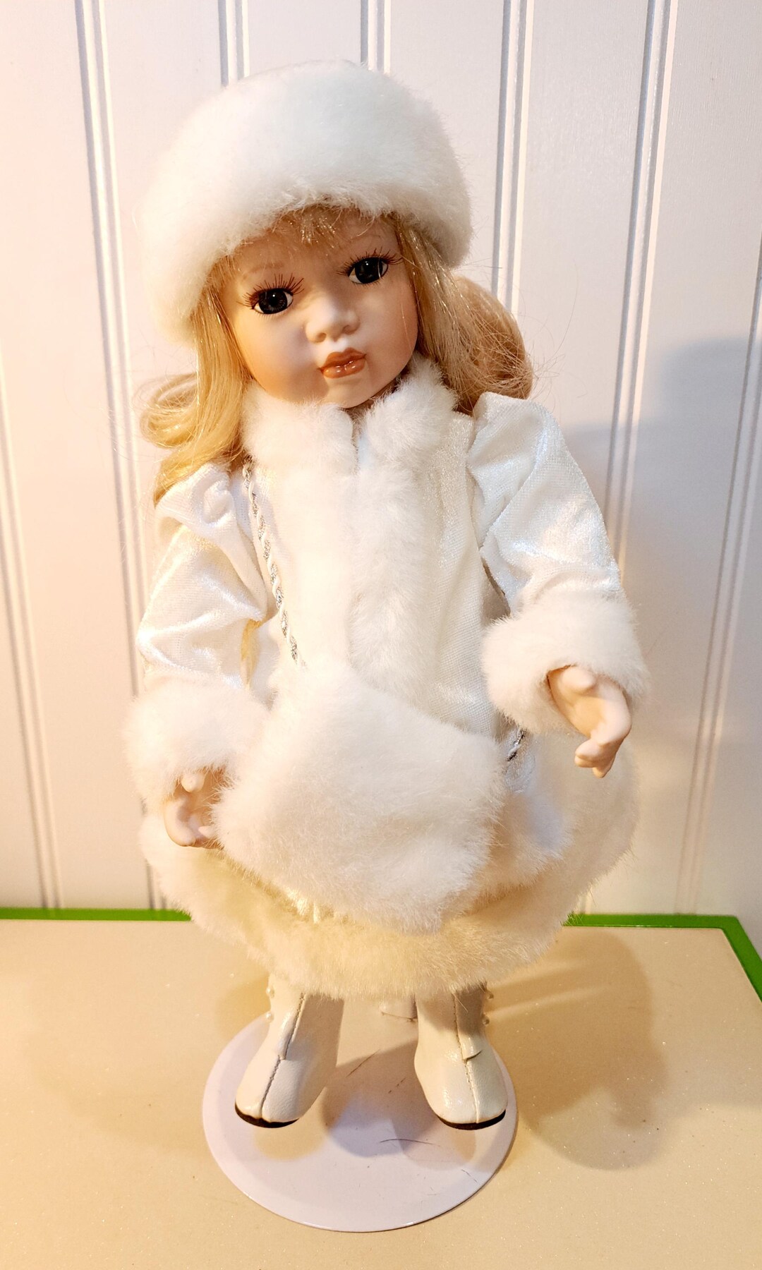Porcelain Winter Snow Doll - Etsy