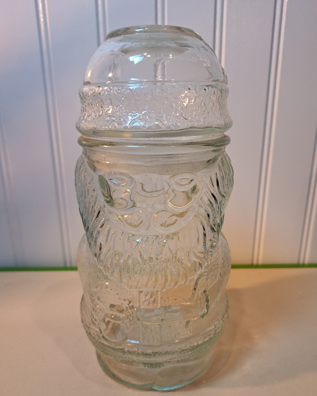 Vintage Libbey Glass Santa Claus Candy Jar W/ Lid - Etsy
