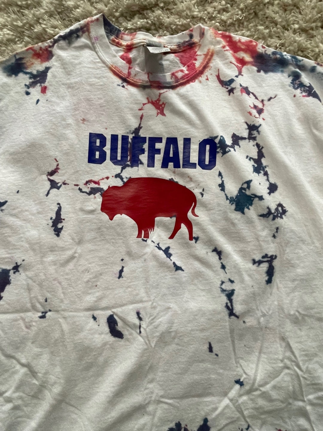 Buffalo NY Red Standing Buffalo Tie Dye Tshirt - Etsy