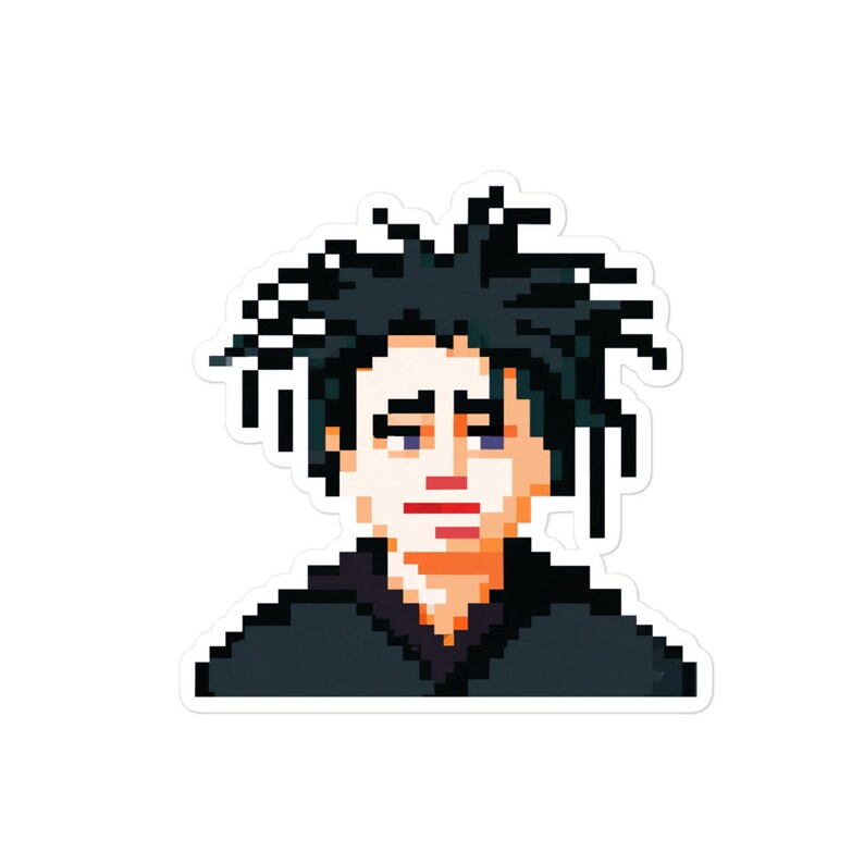 Robert Smith Sticker, Rock Vinyl Decal, Goth Pixel Art Stickers - Etsy