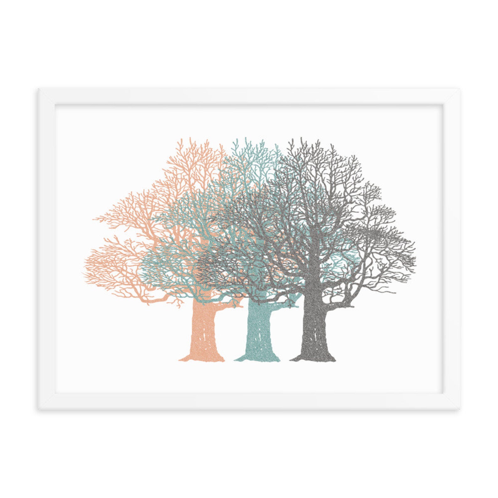 Sycamore Tree Minimal Art Print, Framed Tree Art, Wall Hanging Decor ...
