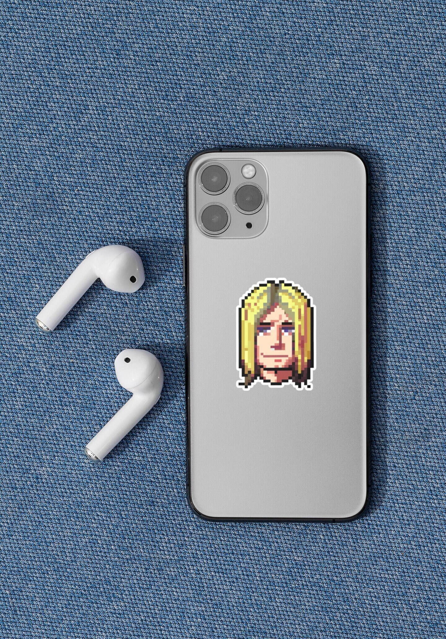 Kurt Cobain Sticker, Grunge Rock Vinyl Decal Sticker, Pixel Art ...