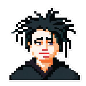 Robert Smith Sticker, Rock Vinyl Decal, Goth Pixel Art Stickers - Etsy