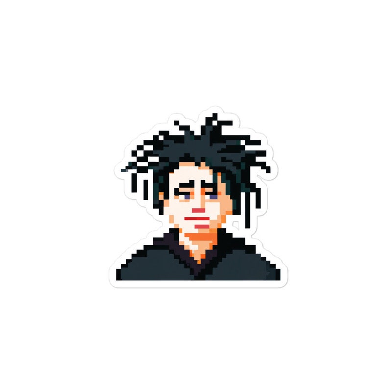 Robert Smith Sticker, Rock Vinyl Decal, Goth Pixel Art Stickers - Etsy