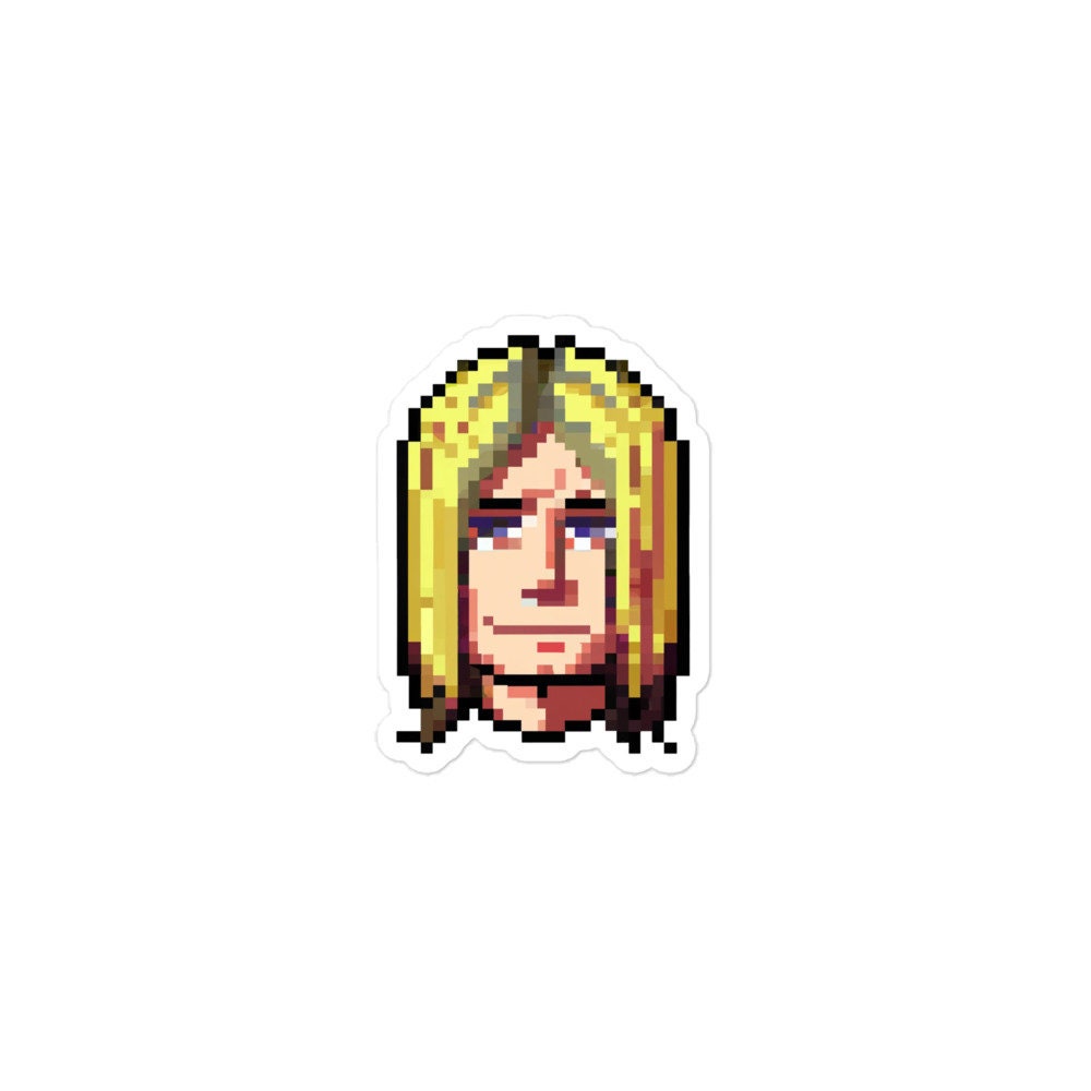 Kurt Cobain Sticker, Grunge Rock Vinyl Decal Sticker, Pixel Art ...