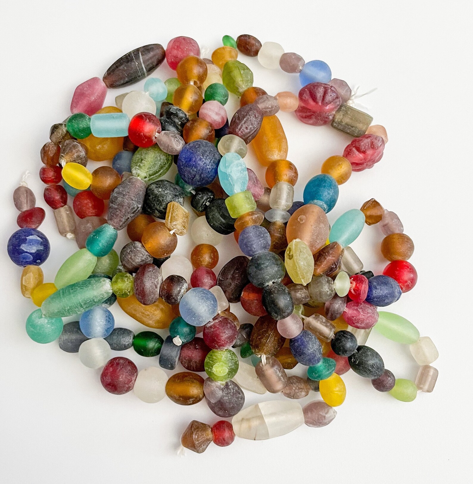 Vintage Matte Glass Colorful Assorted Bead Mix Variety of - Etsy