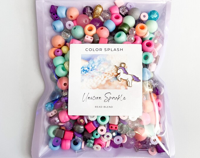 Unicorn Sparkle Curated Assorted Variety Purple Mix Bulk Bead Soup ...