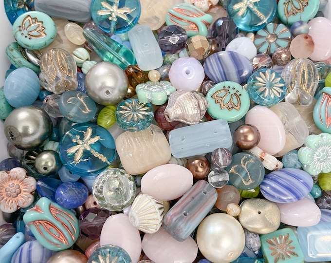 Czech Glass ‘boho Beach’ Bead Soup Style Mix (30g, 50g, or 1/4 Lb Bulk ...