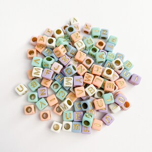 Pastel Alphabet Letter Cube Beads 6mm - Etsy
