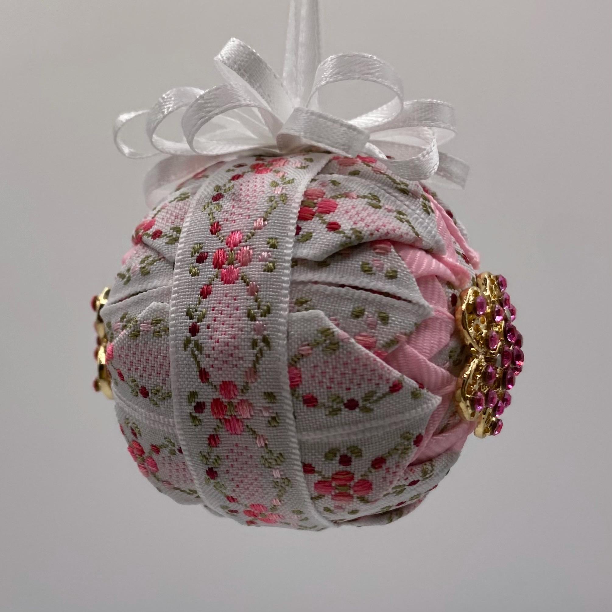 Pink Floral Sparkle Mini Ornament - Etsy