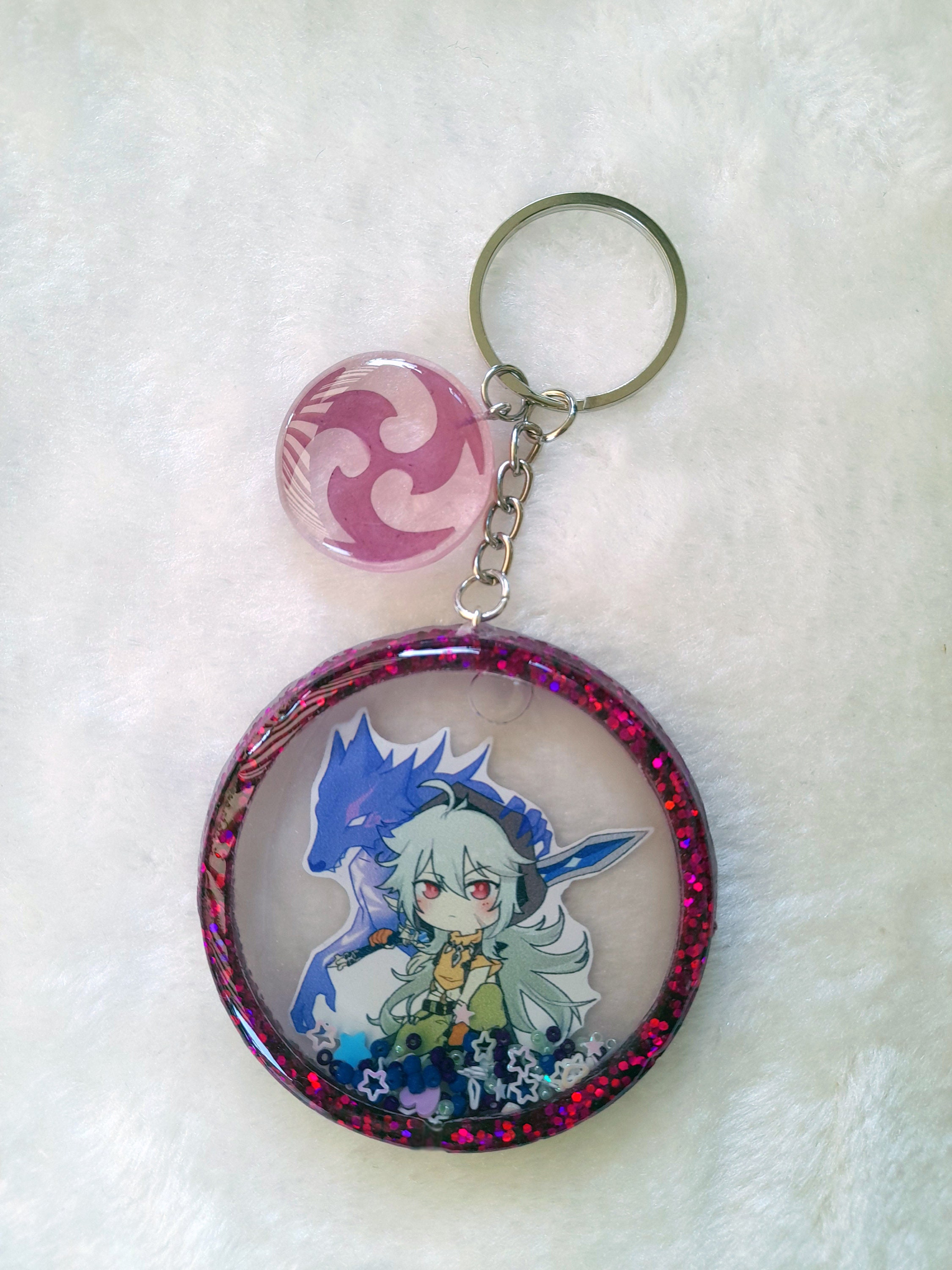 Genshin Impact Electro 4 Stars Shaker Keychain Resin Razor - Etsy
