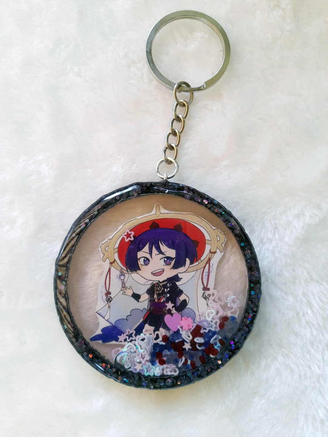 Genshin Impact Fatui Shaker Keychain Resin Scaramouche Nerd Gift ...