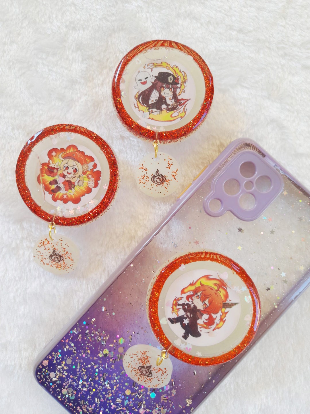 Genshin Impact Pyro 5 Stars Phone Holder Phone Grip Resin - Etsy