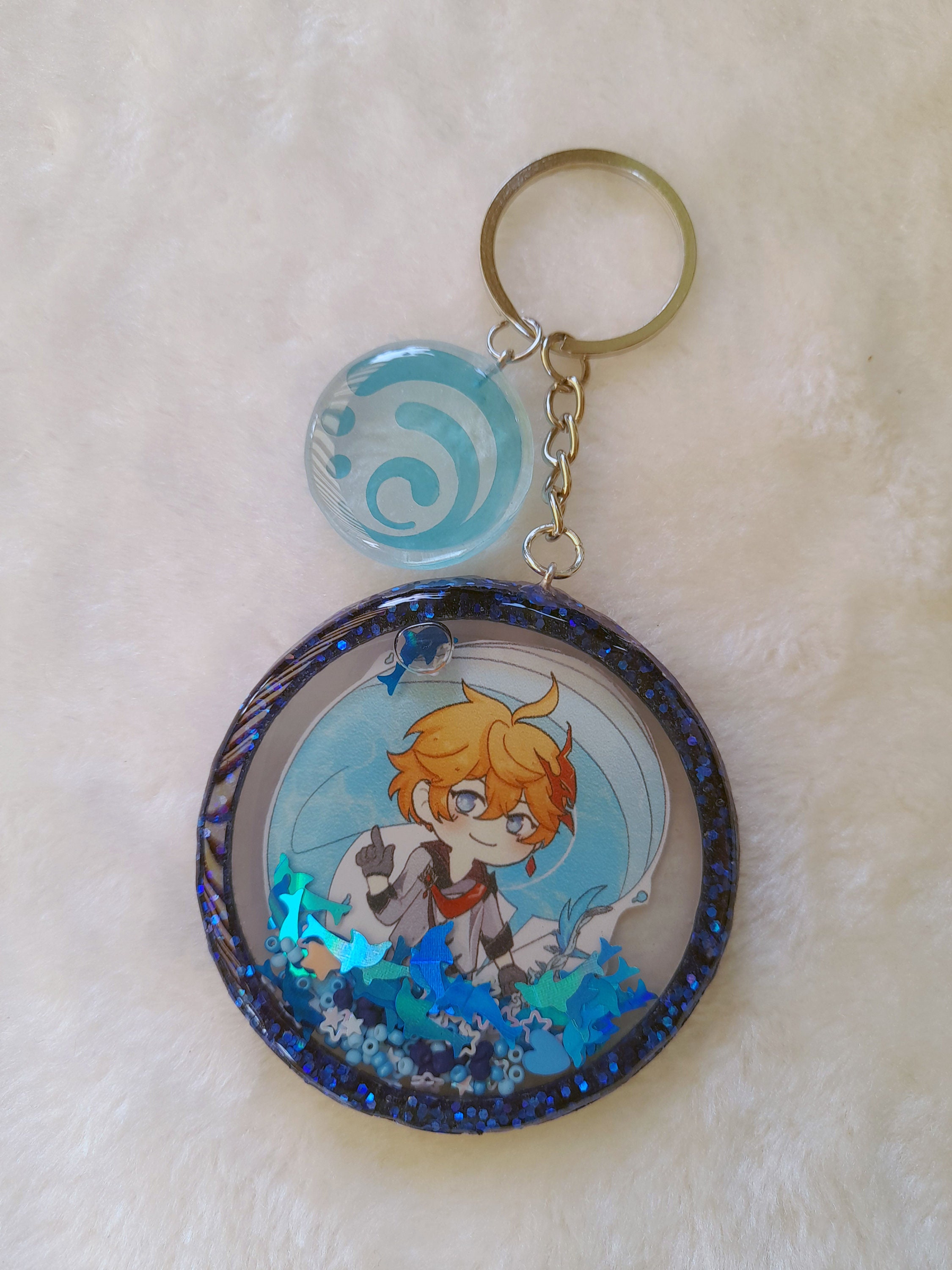 Genshin Impact Hydro 5 Stars Shaker Keychain Resin Ayato - Etsy