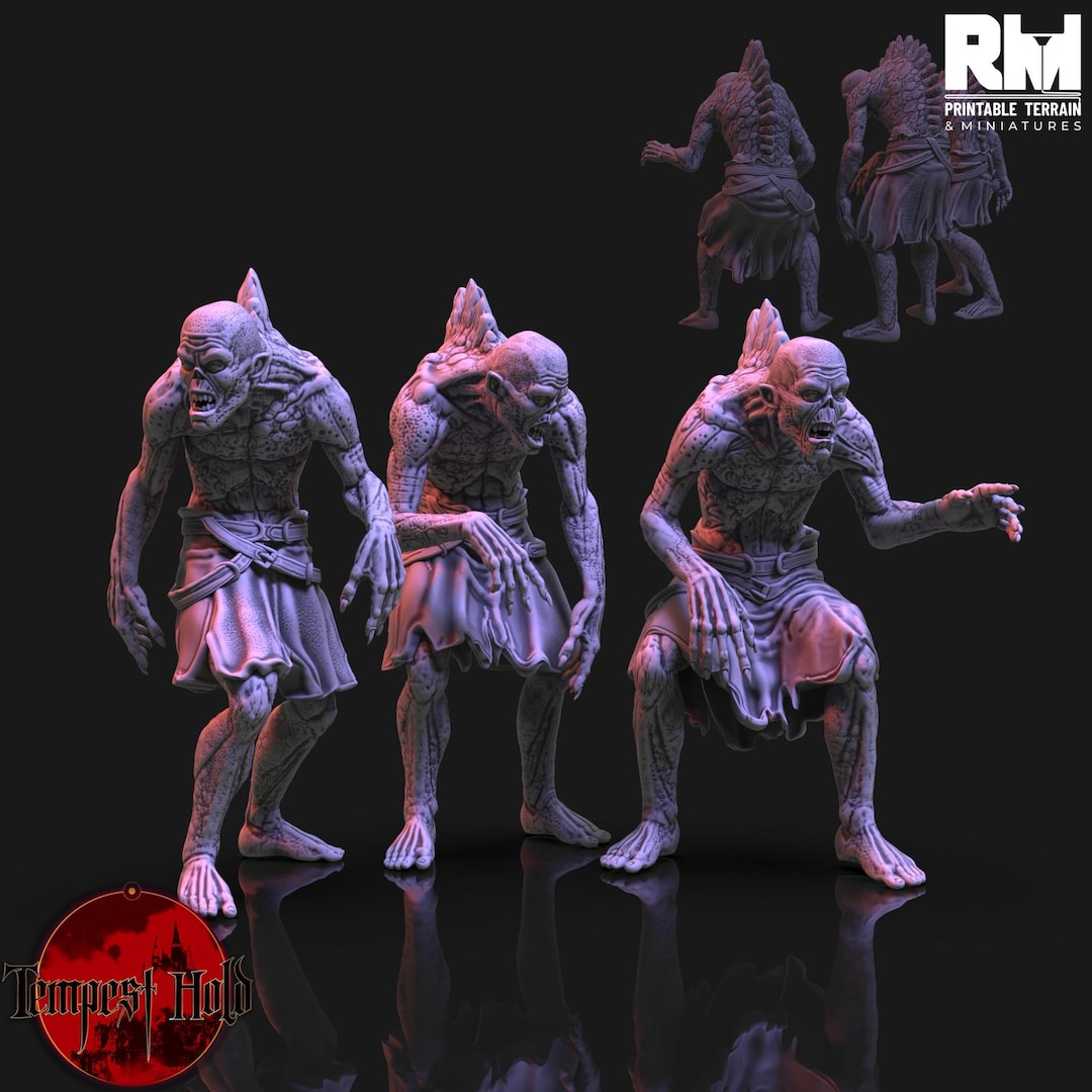 Ghouls Miniature for Dnd, DSA, Pathfinder 28 Mm, 32 Mm Resin Figures ...