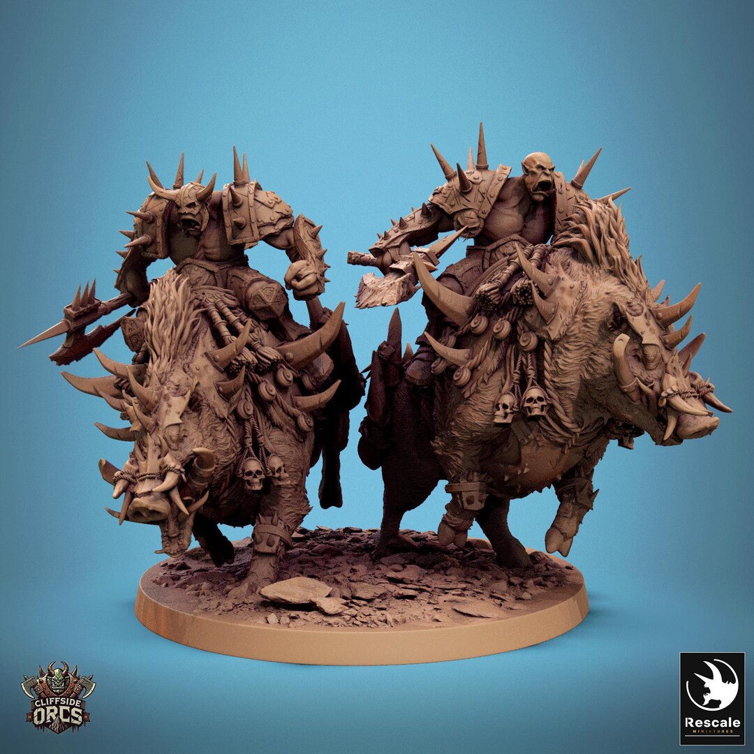 Double Boar - Mount Miniature for Dnd, DSA, Pathfinder, RPG Tabletop ...